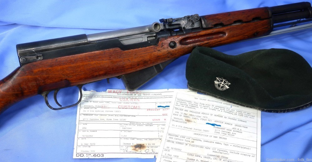 Chicom Chinese Type 56 SKS Vietnam Bring Back w/Papers, Beret Nha Trang ...