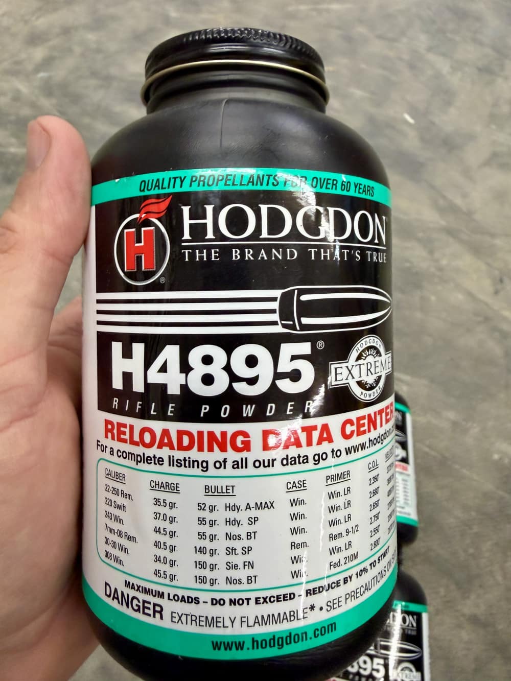 Hodgdon H4895 Powder 5 Jugs $.01 Penny No Reserve Auction - Reloading ...