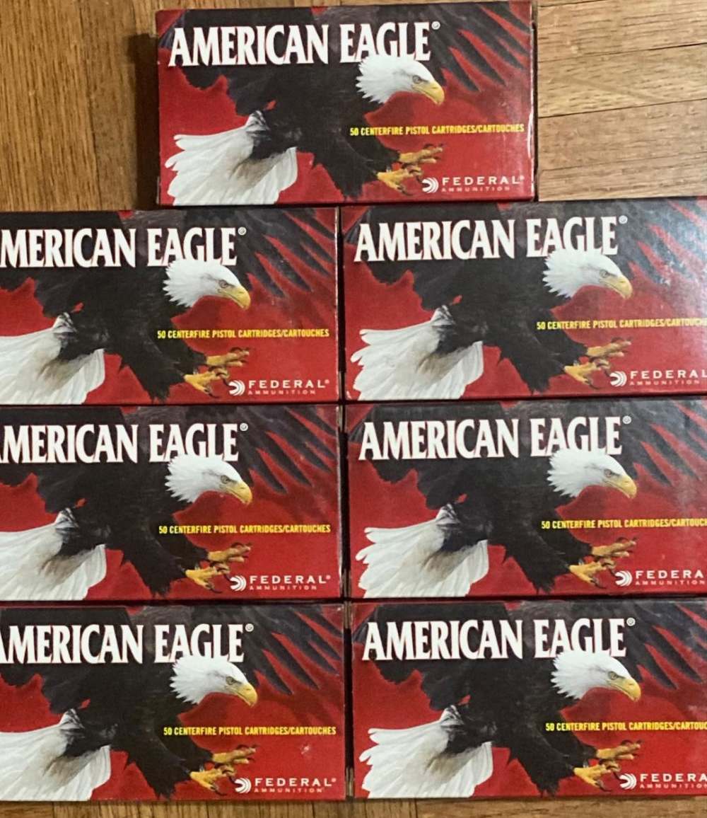 45 Auto ACP 230 gr FMJ Pistol Ammo 350 rds Federal American Eagle AE45A ...
