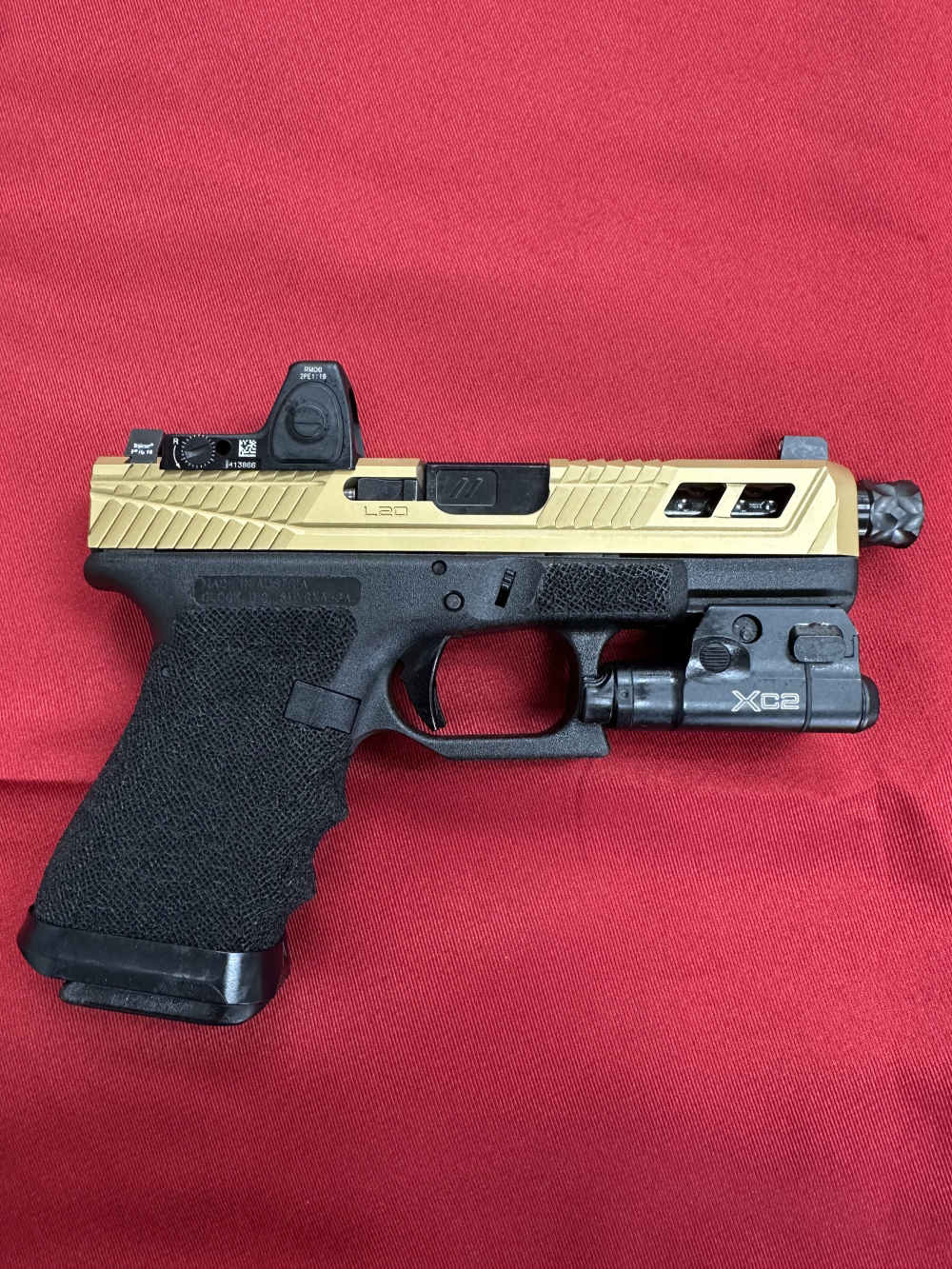 Glock 19 Gen3 L2D TiN Catalyst Zev Threaded Dimple Barrel with RMR ...