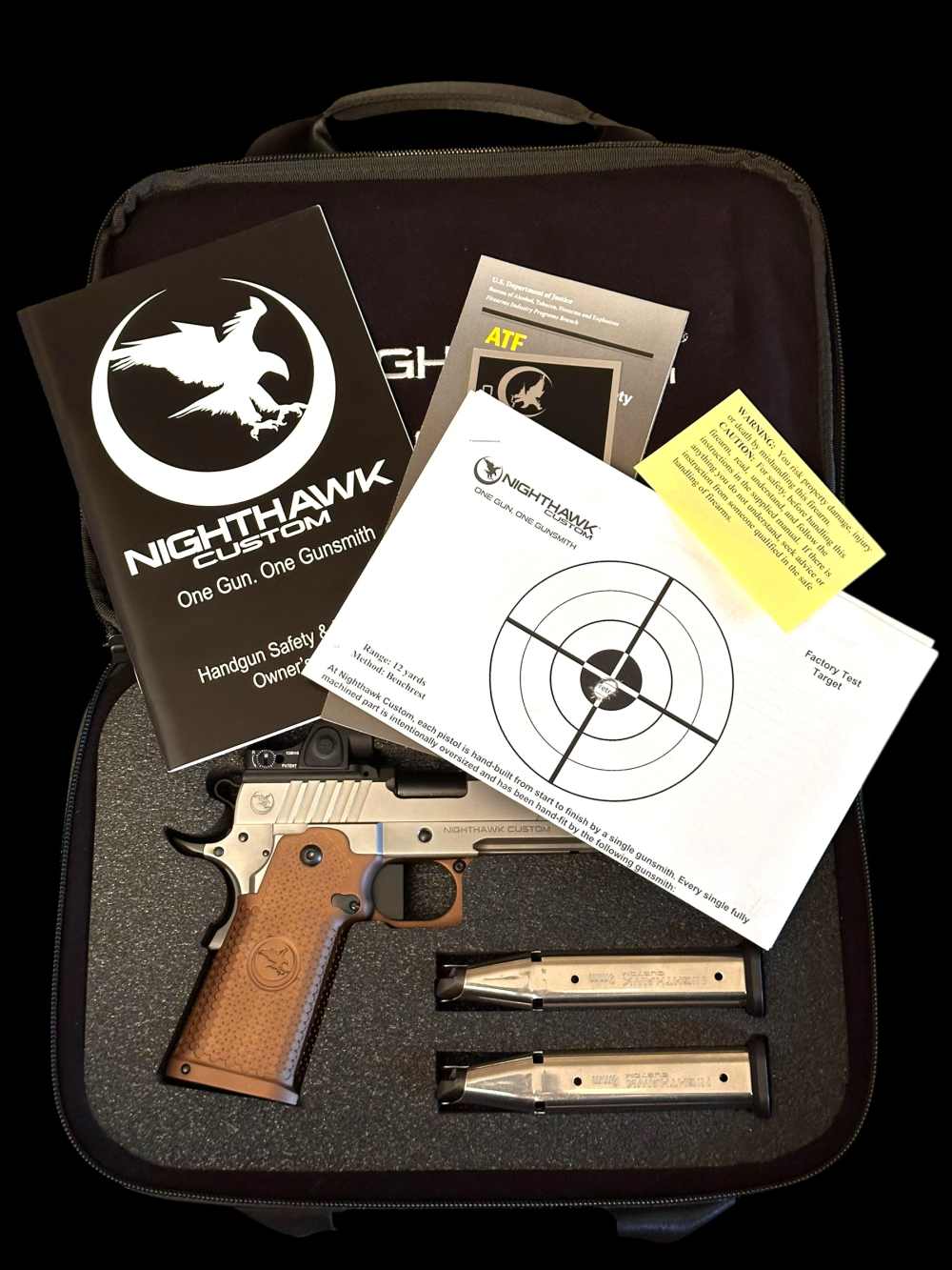 NIGHTHAWK CUSTOM BDS9 COMM 4.25” DS 9mm SILVER PVD AND SANDHAWK GRIPS ...