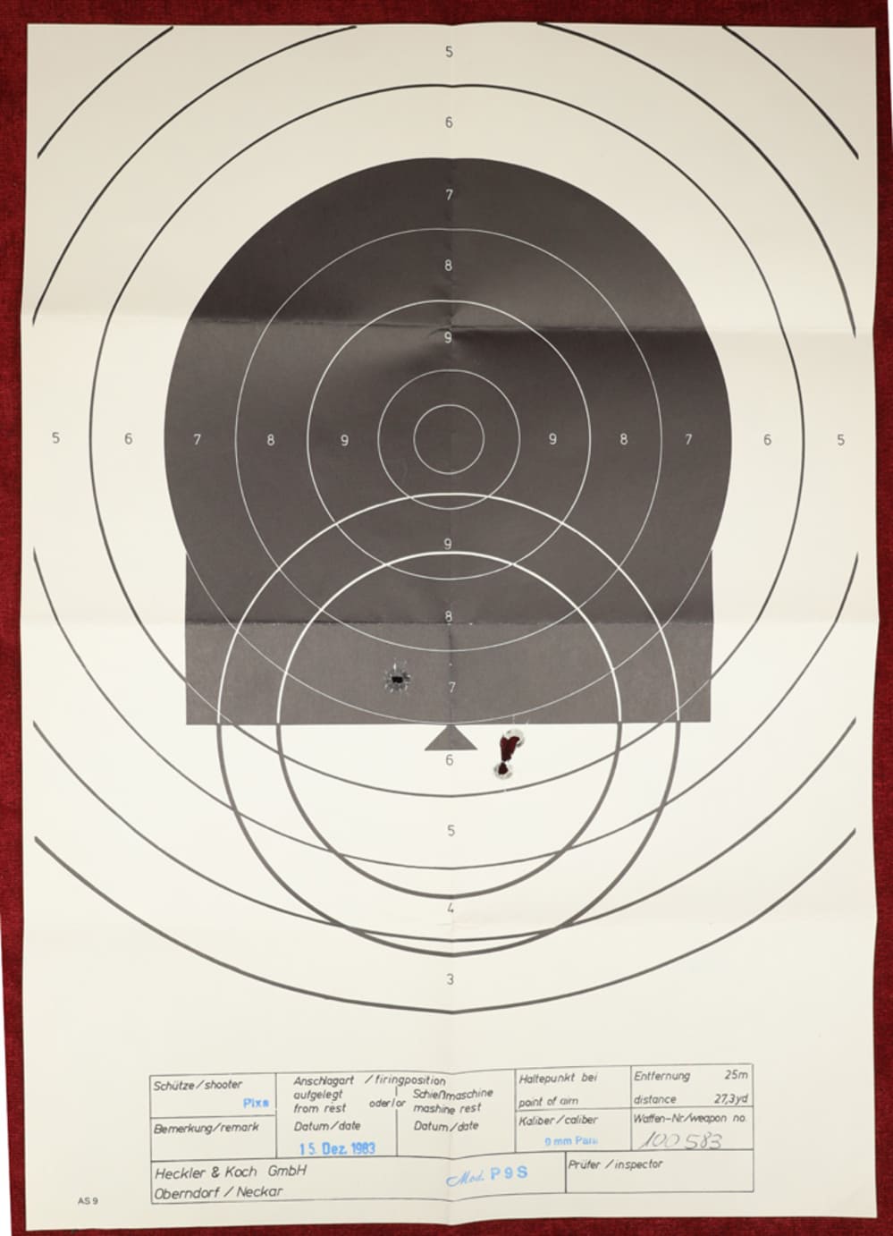 HK P9S Combat w Box | Test Target | Manual | 2 Magazines 1971 Gen 1 ...