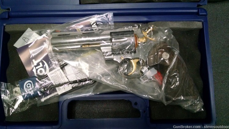 Colt Python 4.25" 357 Mag with 24k Gold Trim - NEW - Revolvers at GunBroker.com : 1134107256