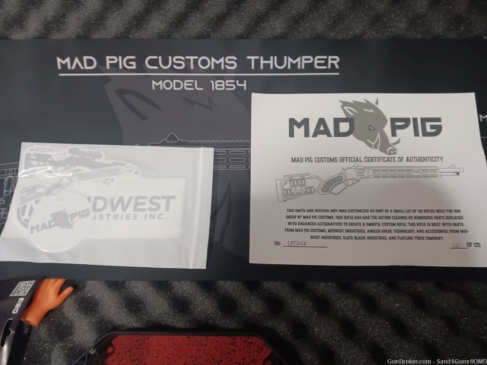SMITH & WESSON 1854 MAD PIG CUSTOMS 44 MAG LEVER ACTION RIFLE NEW ...