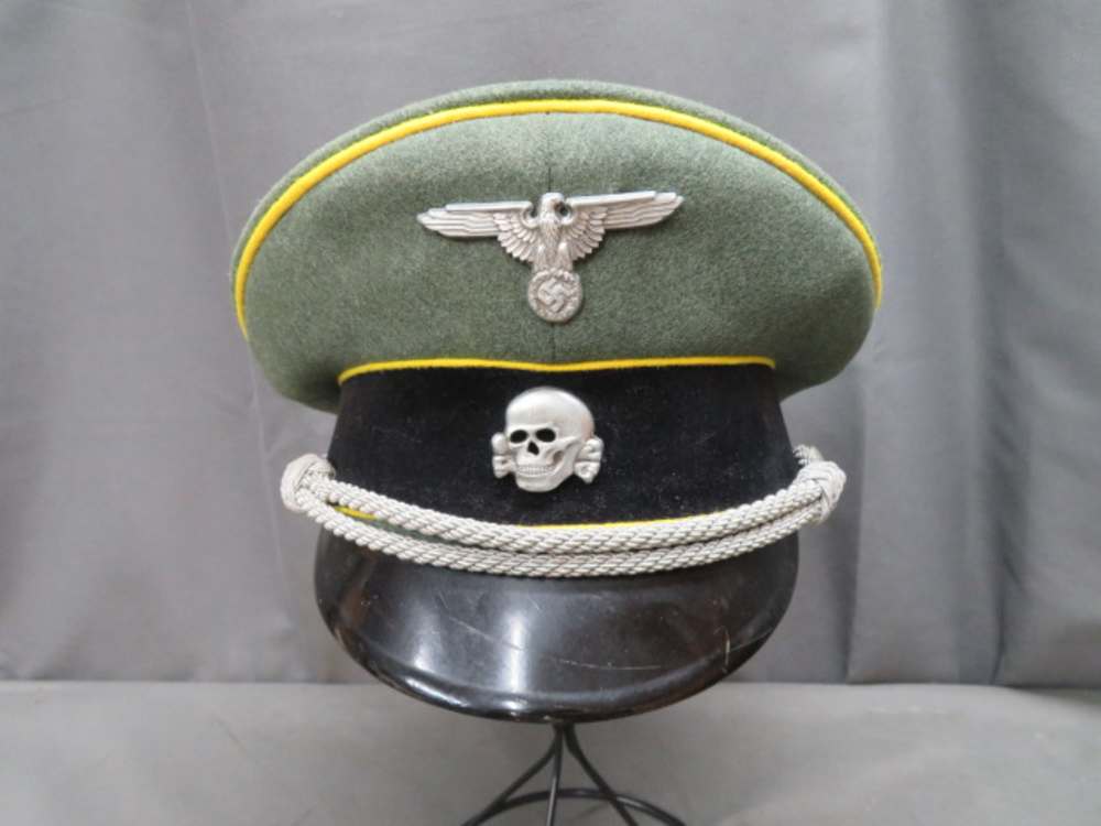 WWII GERMAN WAFFEN SS SIGNALS OFFICER VISOR CAP-HIGH QUALITY REPRO ...