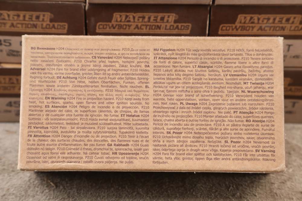 600X .45 Colt Magtech 250 Gr. Cowboy Action Ammo Lead Non-Magnetic ...