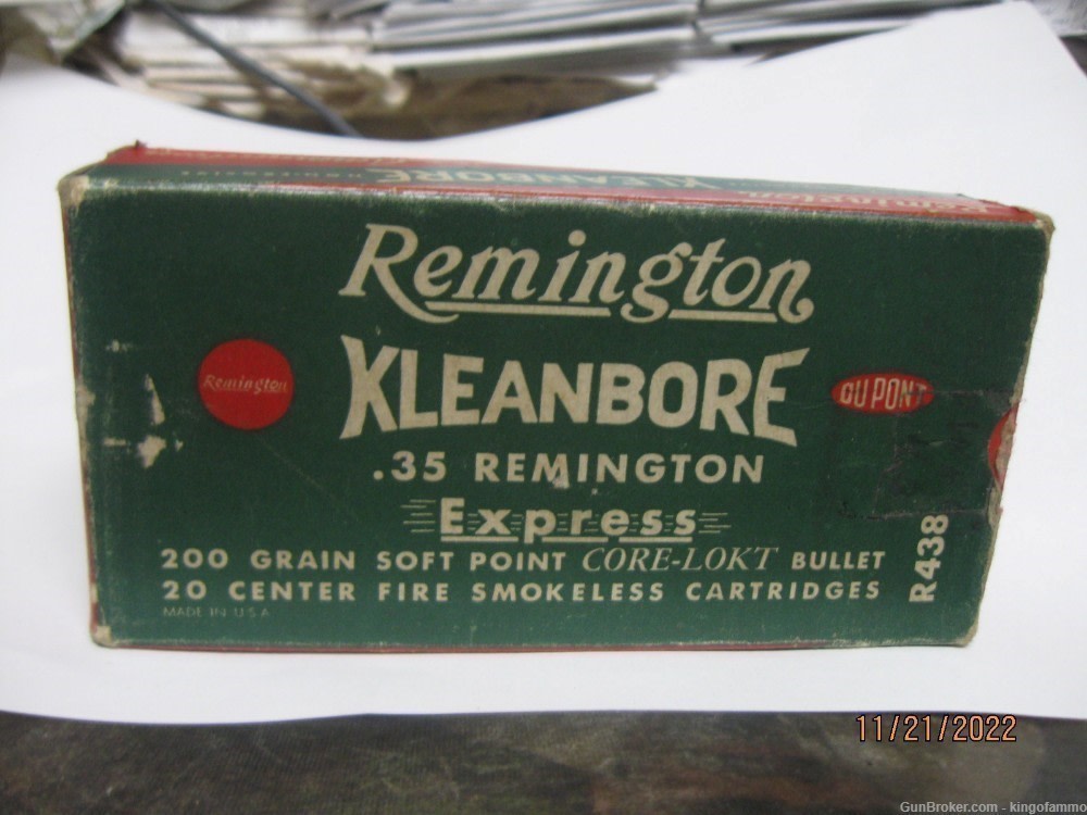 VERY SCARCE Kleanbore 35 REMINGTON Express Ammo 20 rds 200gr RN ...