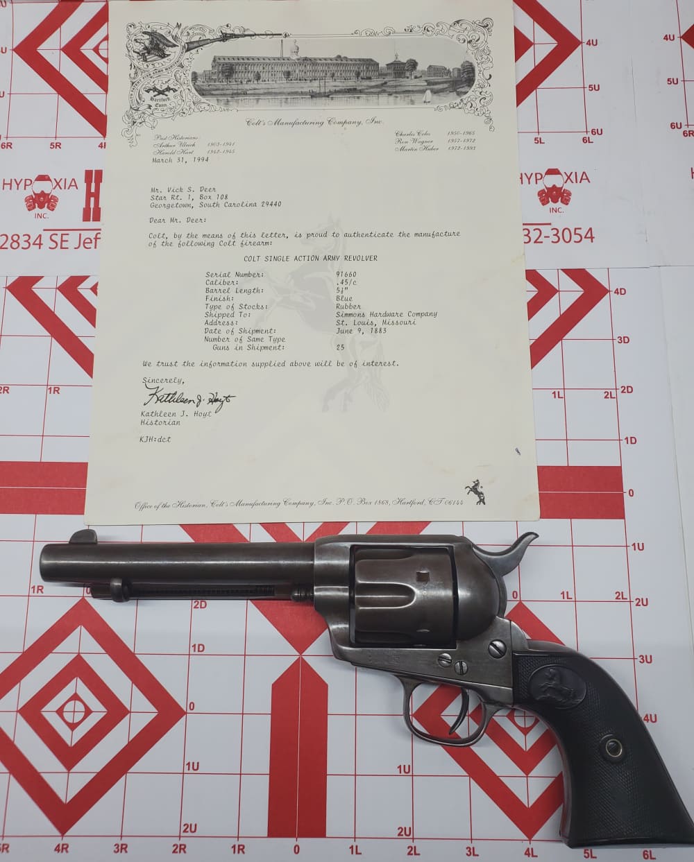 1883 Colt SAA ORIGINAL finish .45lc Gen1 5.5" w/Letter Wild West Cowboy ...