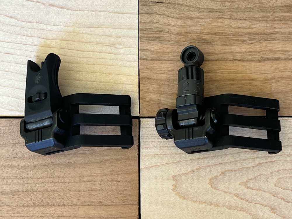 Rare Knight’s Armament 45 Deg. Offset Micro Front & Rear BUIS P/N 30079 ...