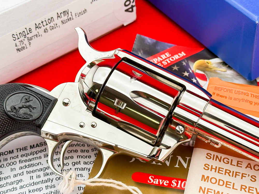 2008 Colt Custom SAA 4.75" Nickel .45 Colt - Original Box / Unfired - Revolvers at GunBroker.com ...