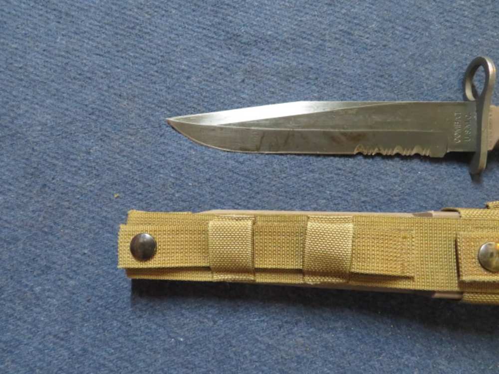 CURRENT ISSUE USMC ONTARIO OKC 3S BAYONET W/ SHEATH-FOR M14 & M16-NICE ...