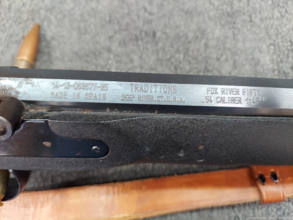 TRADITIONS FOX RIVER FIFTY BLACK POWDER MUZZLE LOADER .54 CAL. 24" 1:48 ...