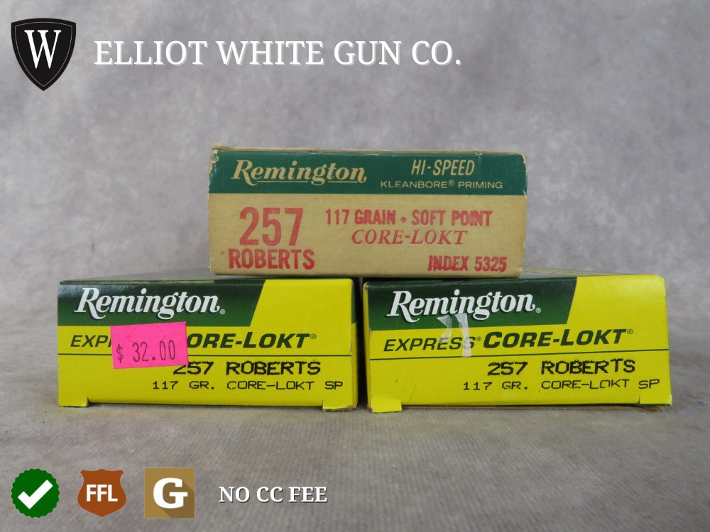 Lot of Remington 257 Roberts Ammunition 117gr SP 60 Rounds - Rifle Ammo at GunBroker.com ...