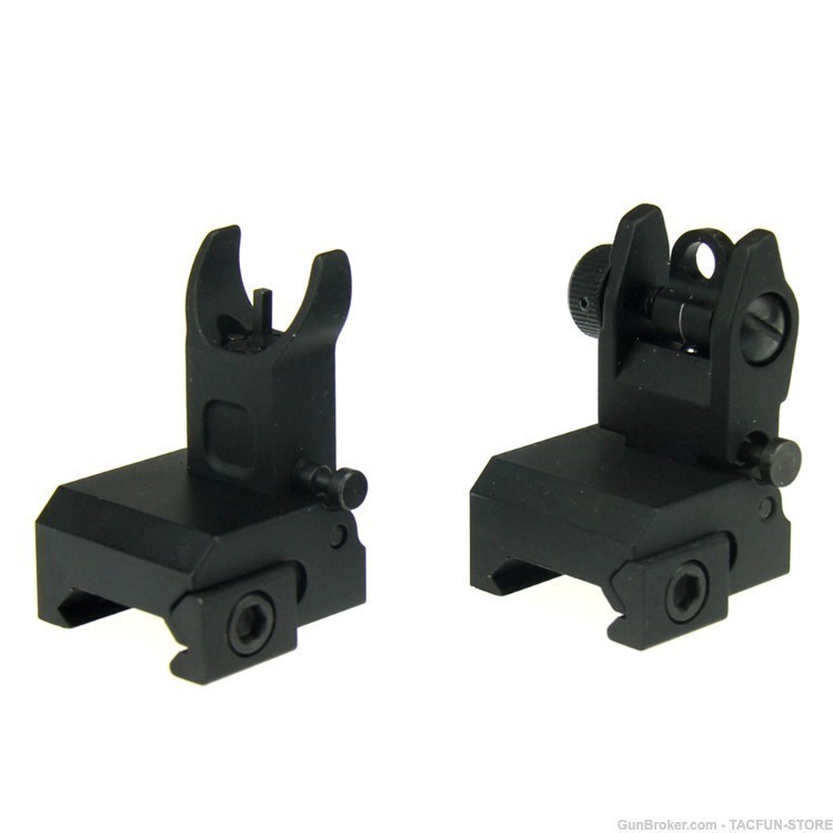 Tactical Flip up Front Rear Sight Set Rapid Transition for A2 Mil Spec ...