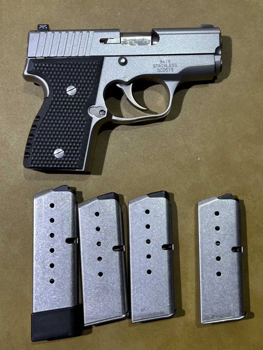 Upgraded Kahr MK9 Stainless NS G10 4 Mags Original Box Papers Excellent ...