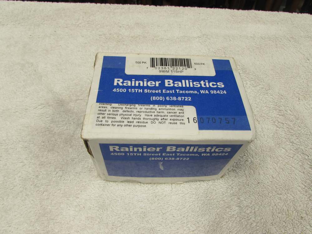 Rainer 9mm 115 gr JHP bullets 500 in box - Reloading Bullets at ...