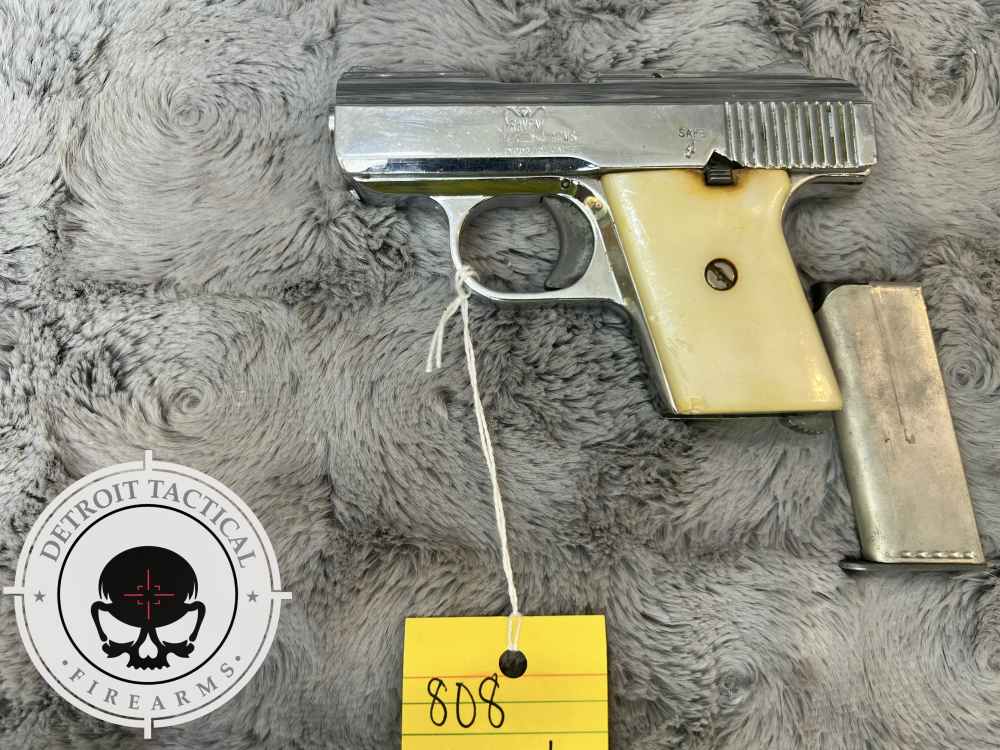 RAVEN ARMS P-25 .25 AUTO CHROME POCKET PISTOL WHITE PEARL GRIPS *SEXY ...