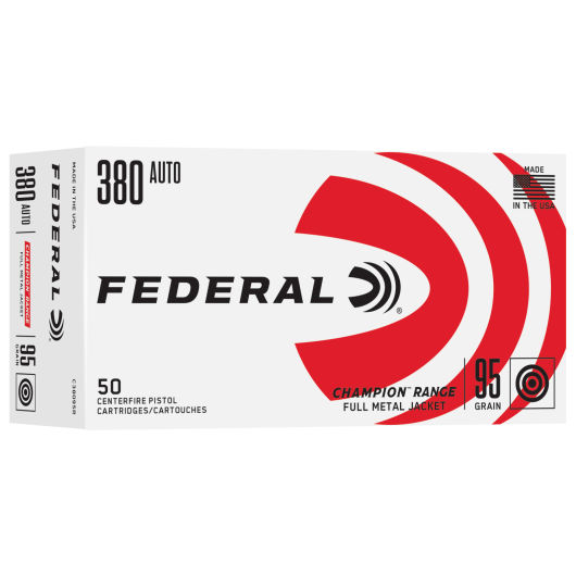 C38095R Federal Ammunition FDR 380 95GR RANGE FMJ 50RD Auto - Rifle ...