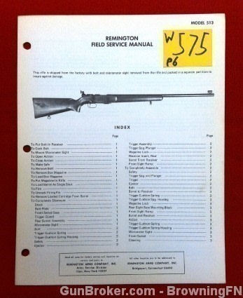 Orig Remington Model 513 Field Service Owners Instruction Manual - Gun Posters & Flyers at ...