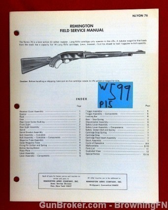 Orig Remington Model Nylon 76 Field Service Owners Instruction Manual - Gun Posters & Flyers at ...