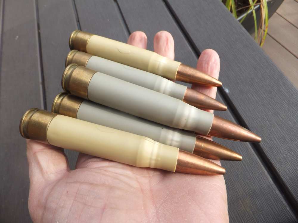 6 PMC Empty 5" Plastic 50 Caliber Shell With Copper Bullet Tips ...
