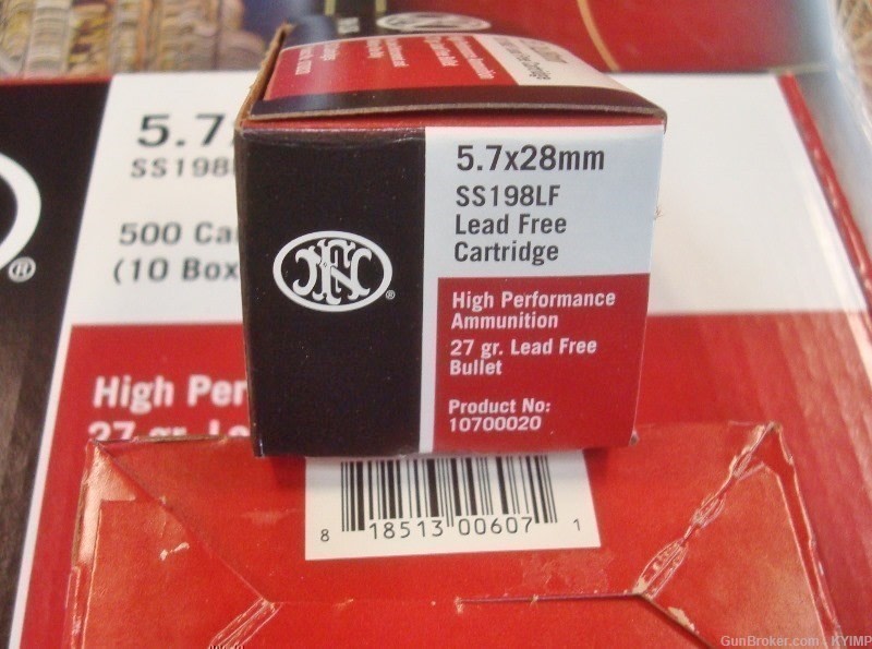 100 FN 5.7x28 SS198 27 grain SS198LF L.E. HP New Ammo 5.7 FN PS90 ...