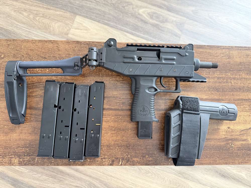 IWI Uzi Pro Threaded Barrel w/ Folding brace 9mm - Semi Auto Pistols at ...