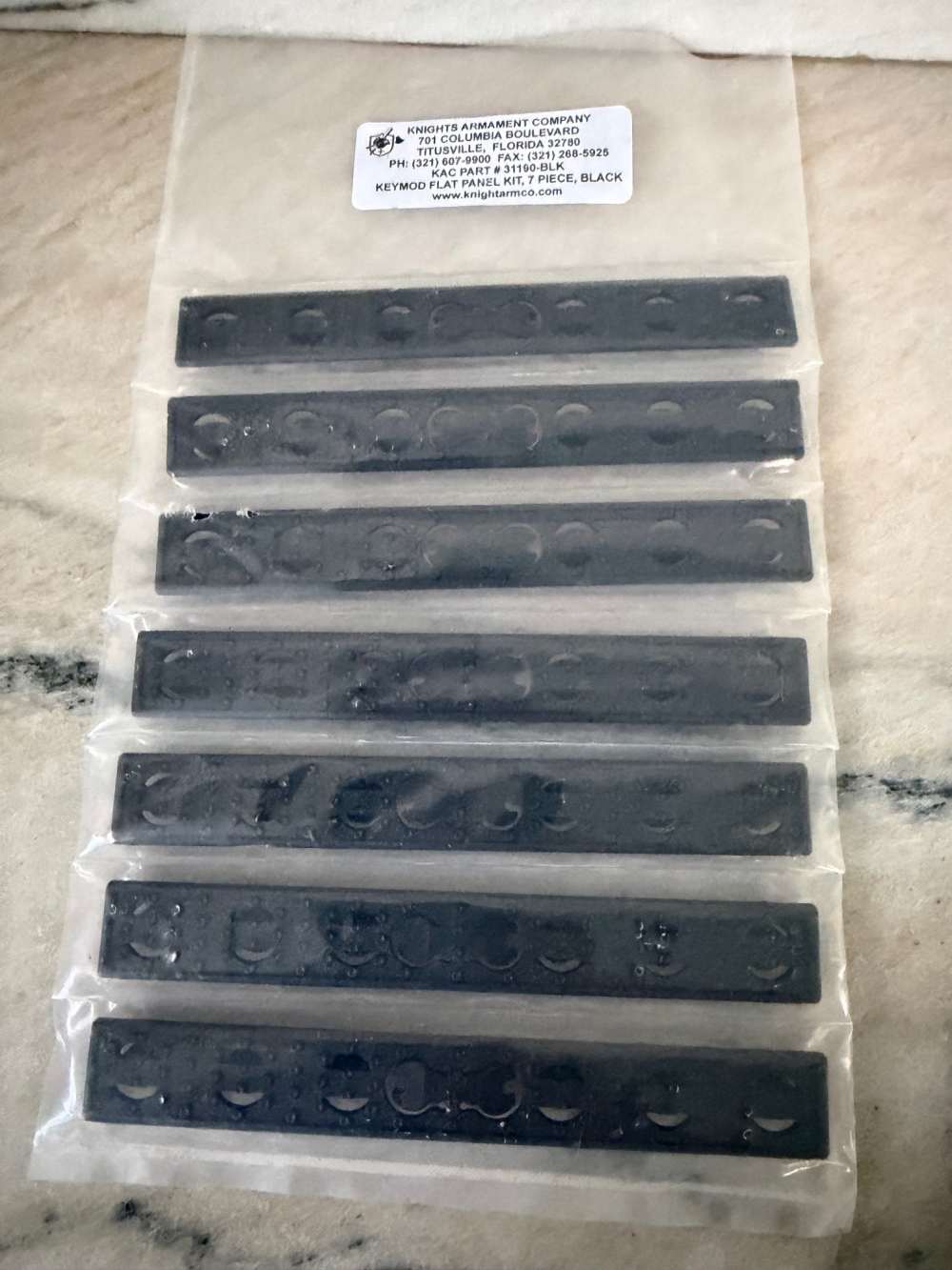 KAC Knights Armament Keymod Accessories: 5-Slot Picatinny + Rail Covers ...