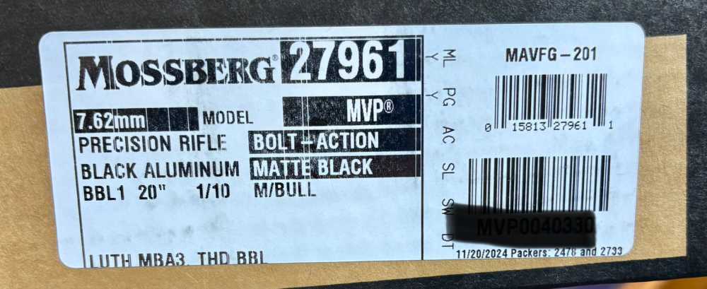 Mossberg MVP Precision .308 NIB! - Bolt Action Rifles at GunBroker.com ...