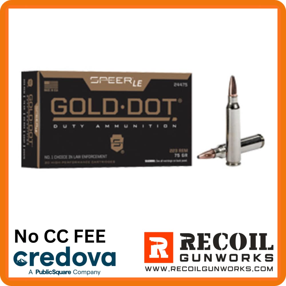 200rds Speer Gold Dot LE 223 Rem 75gr GDSP Defense Ammo 24475 - Rifle Ammo at GunBroker.com ...