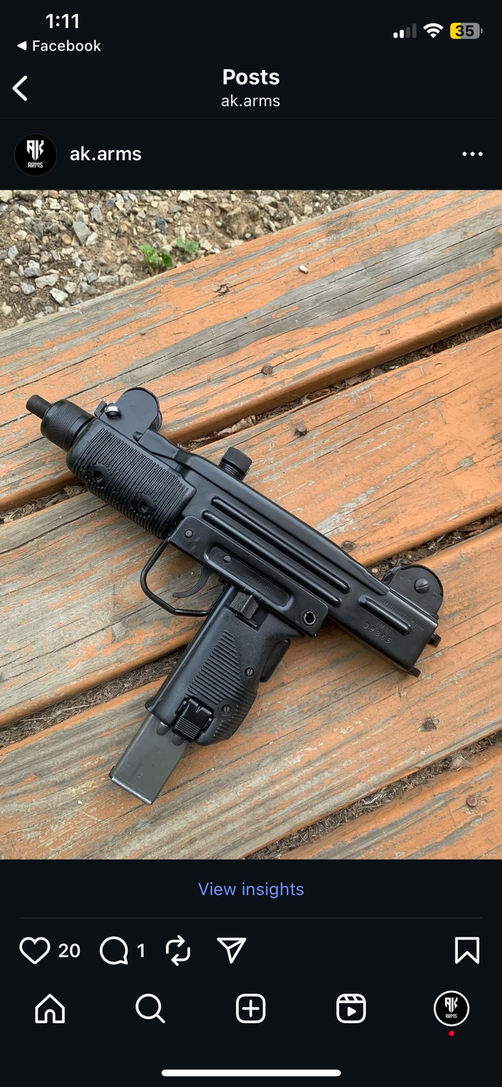 Transferable machine gun B&G mini / micro / full size uzi bolt form 3 ...