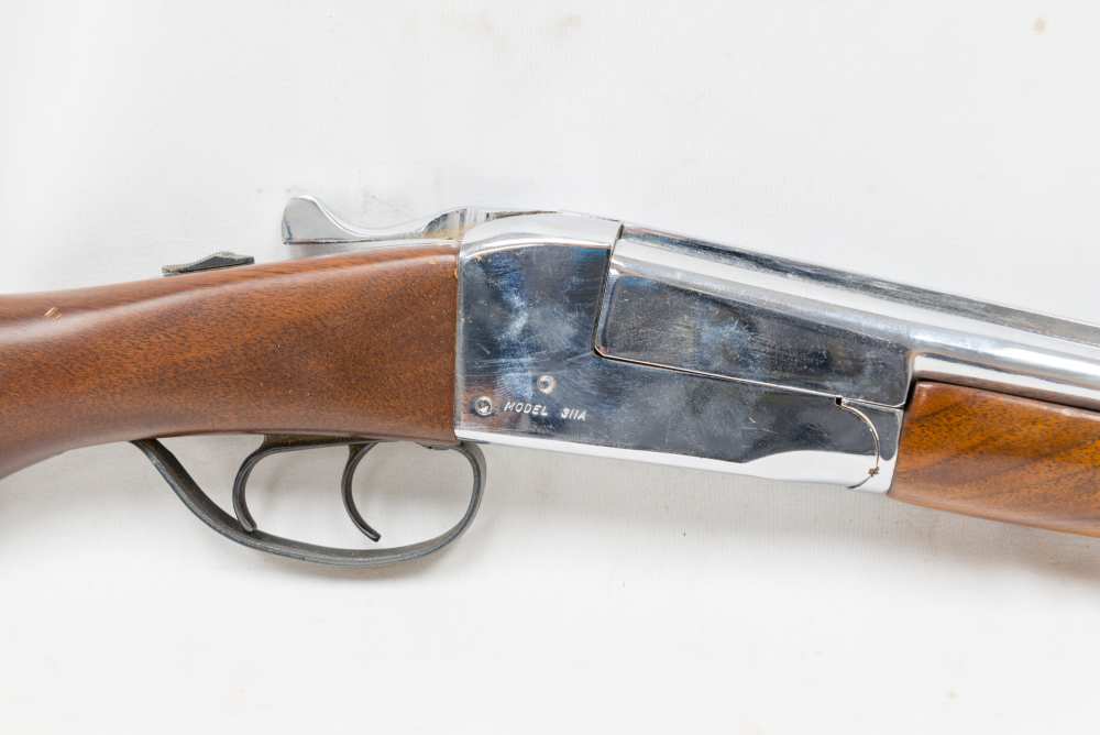 Stevens 311A - 410 Double Barrel Shotgun - Hard Chrome 18" BBLs w/ Scabbard - Side By Side ...