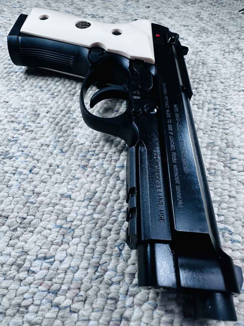 Beretta 96 A1 Ivory Grips, Hogue Grips, (3)Mags Factor Case. Paperwork ...