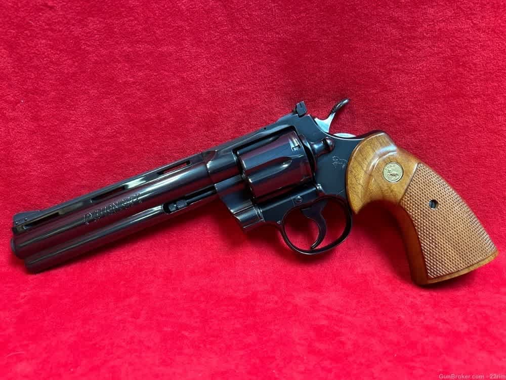 Colt Python, .357 Mag, 6” Blue, 1975, Mint - Revolvers at GunBroker.com : 1141927148