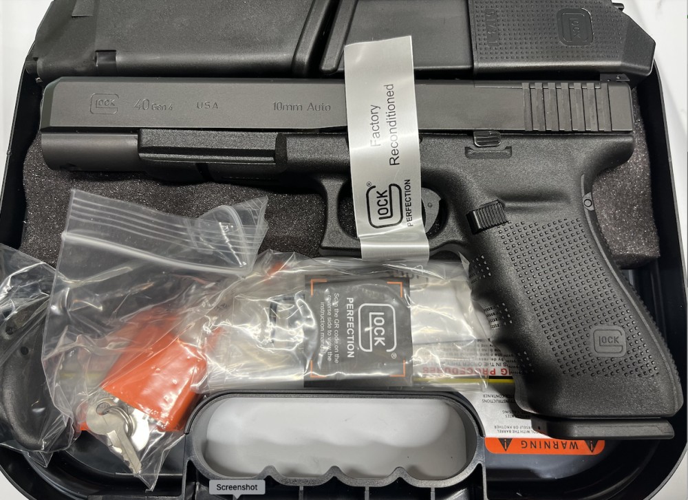 Glock 40 Gen 4 MOS 10MM Factory Rebuilt 15rd G40 Gen4 UR40501MOS ...