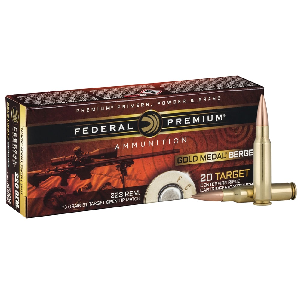 FEDERAL Gold Medal 223 Remington 73Gr Berger BT Target Ammo (GM223BH73 ...