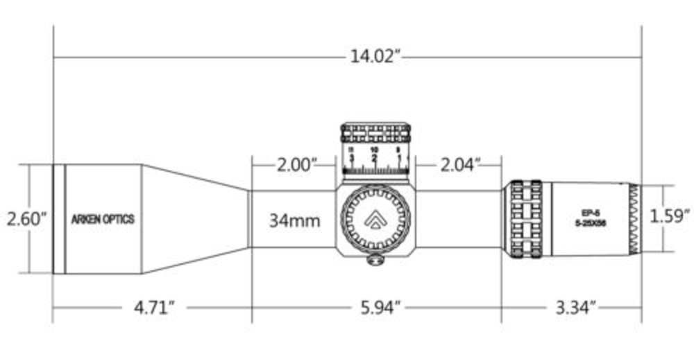 Arken Optics EP-5 5-25X56 FFP Illuminated MIL VPR - Zero Stop - 34mm ...