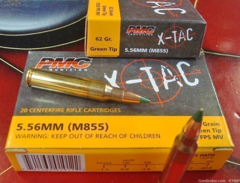 1000 PMC 5.56 FMJ 62 grain Green Tip SS109 Factory NEW 556 X-TAC Ammo ...