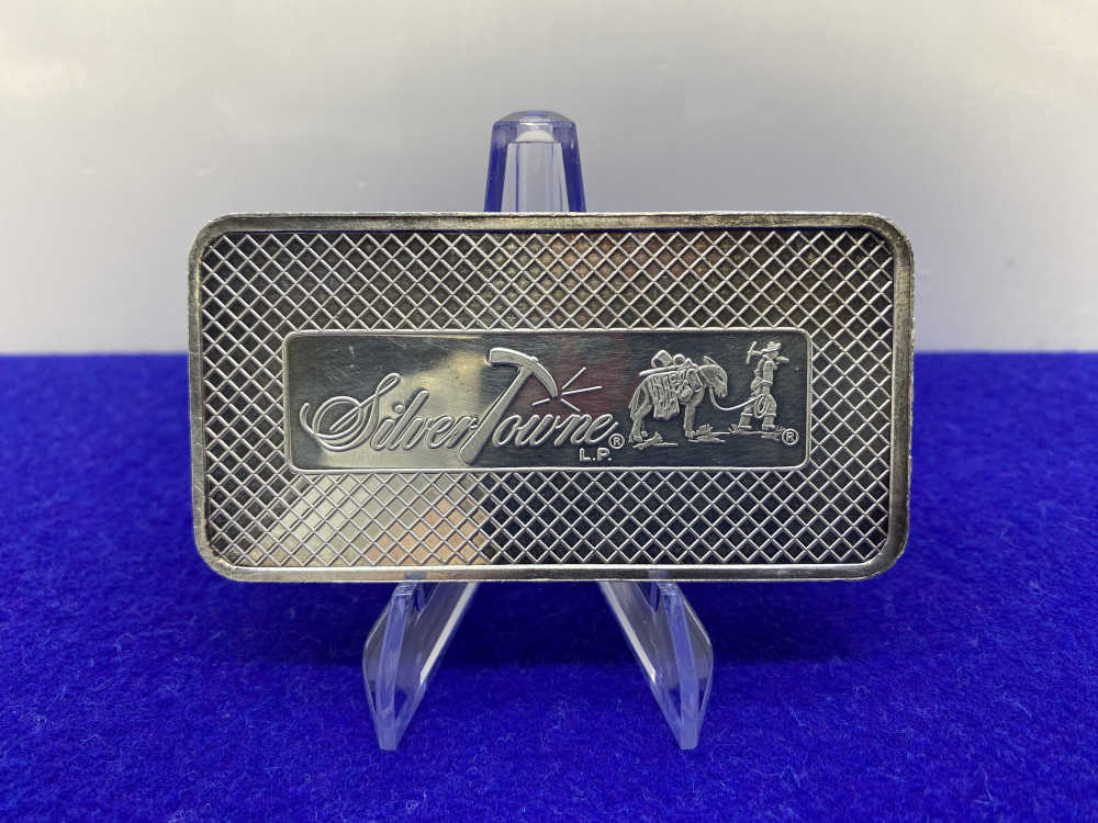 (1) Silver Towne *SILVER BAR* -10 Troy Ounces- Fine Bar .999 ...