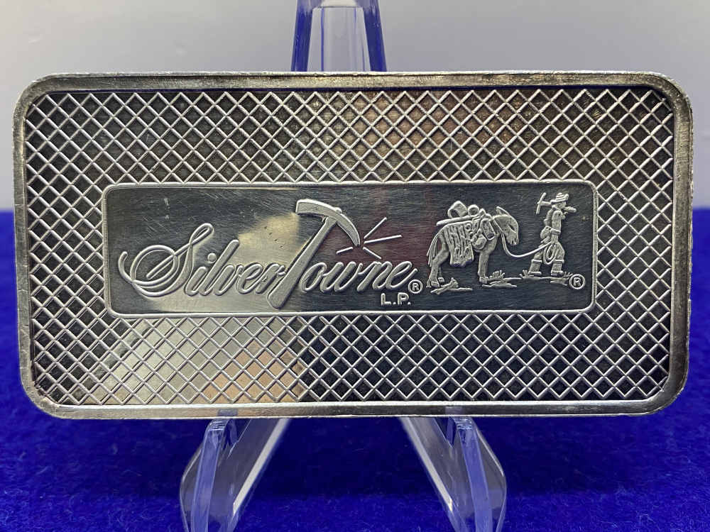 (1) Silver Towne *SILVER BAR* -10 Troy Ounces- Fine Bar .999 ...