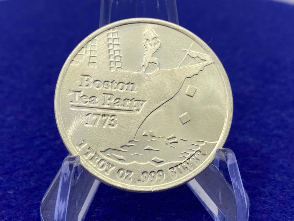 (1) Boston Tea Party 1oz SILVER ROUND *.999 Pure Silver* 1 Troy Ounce ...