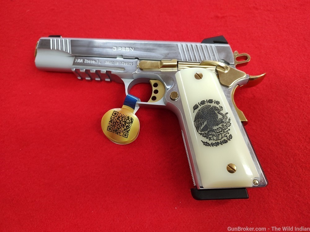 GIRSAN MC1911S LIBERADORE 38 SUPER CHROME/GOLD ENGR. 8RD - Semi Auto ...