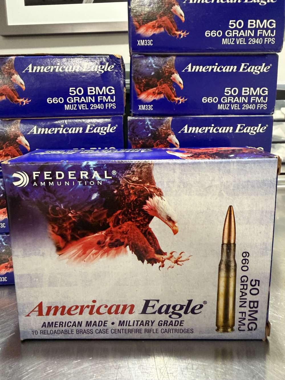 80rds Federal .50 BMG Ammo 50 Cal FMJ For Barrett Ma Deuce M82A1 M107A1 ...