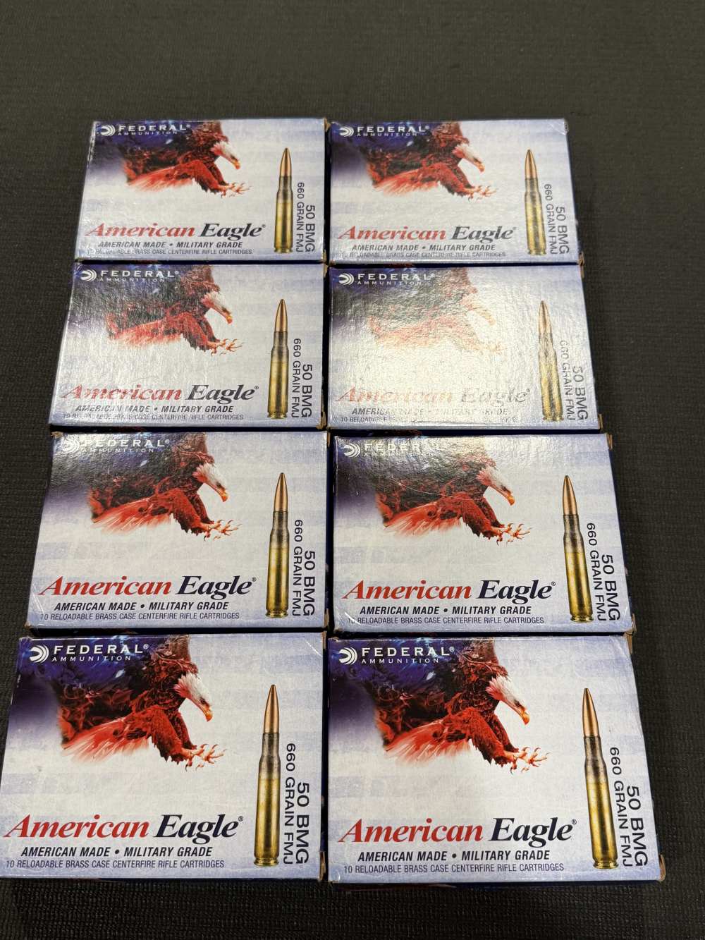 80rds Federal .50 BMG Ammo 50 Cal FMJ For Barrett Ma Deuce M82A1 M107A1 ...