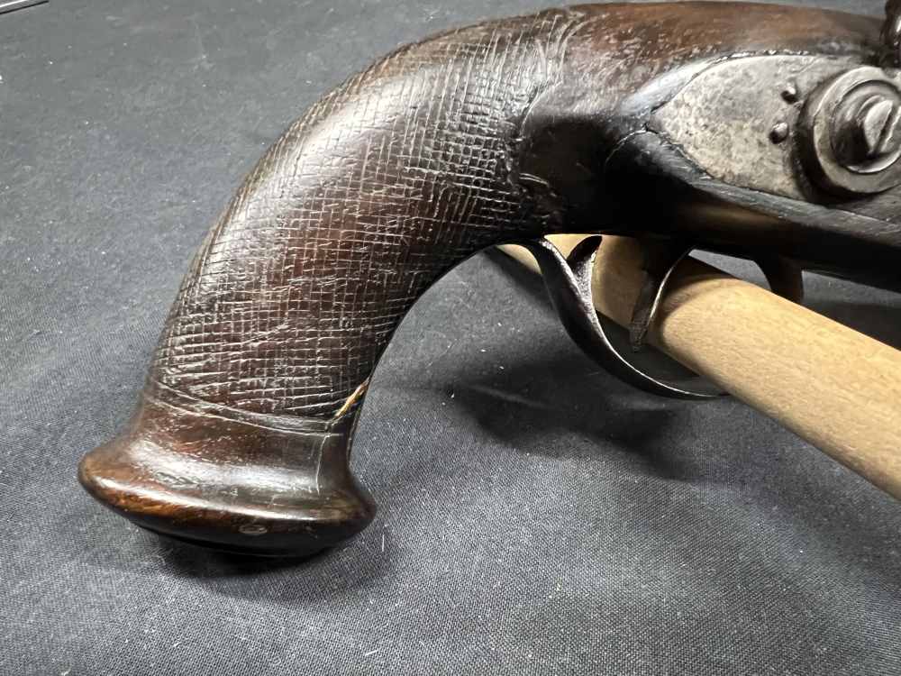 Antique Percussion pistol Belgian 65 cal smooth bore 7.5” bbl ...