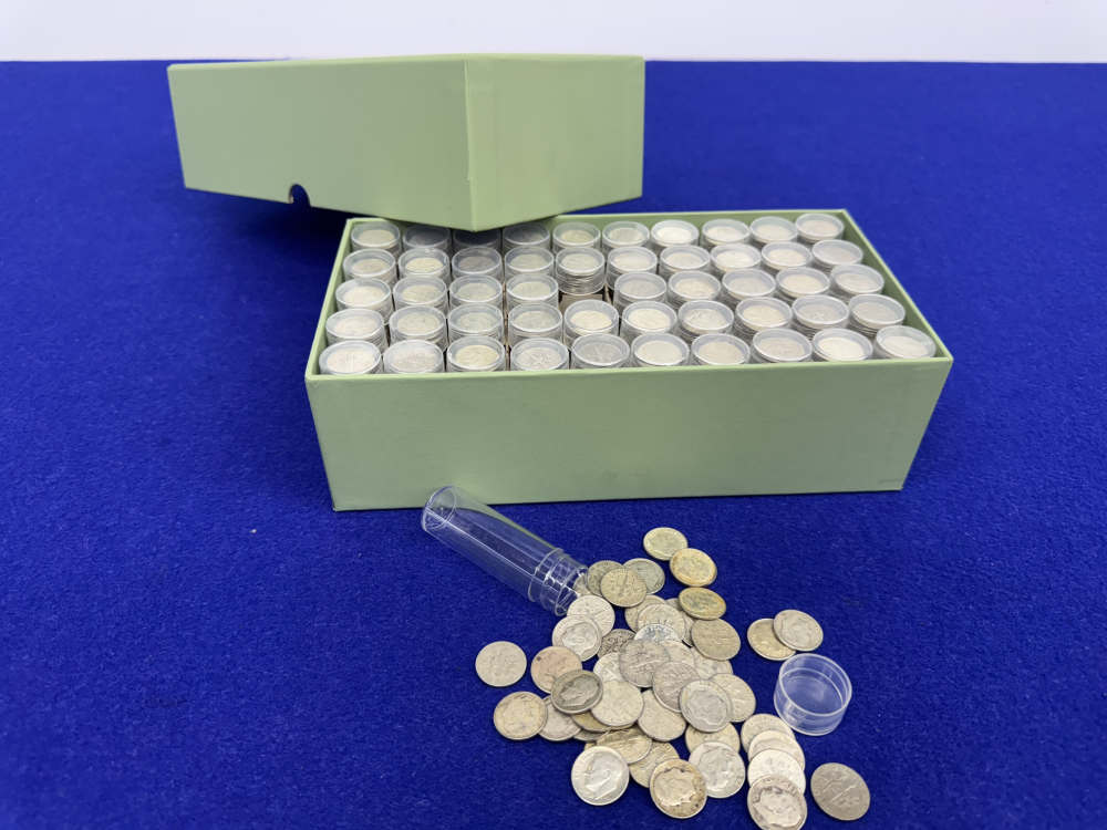 Pre-64 Roosevelt SILVER Dimes *FULL MONSTER BOX* 2500 Dimes *180.85 ...