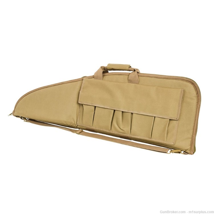 Tan Gun Case w/ Mag Pouches for AR15 S&W M&P Mossberg MMR Ruger AR556 ...