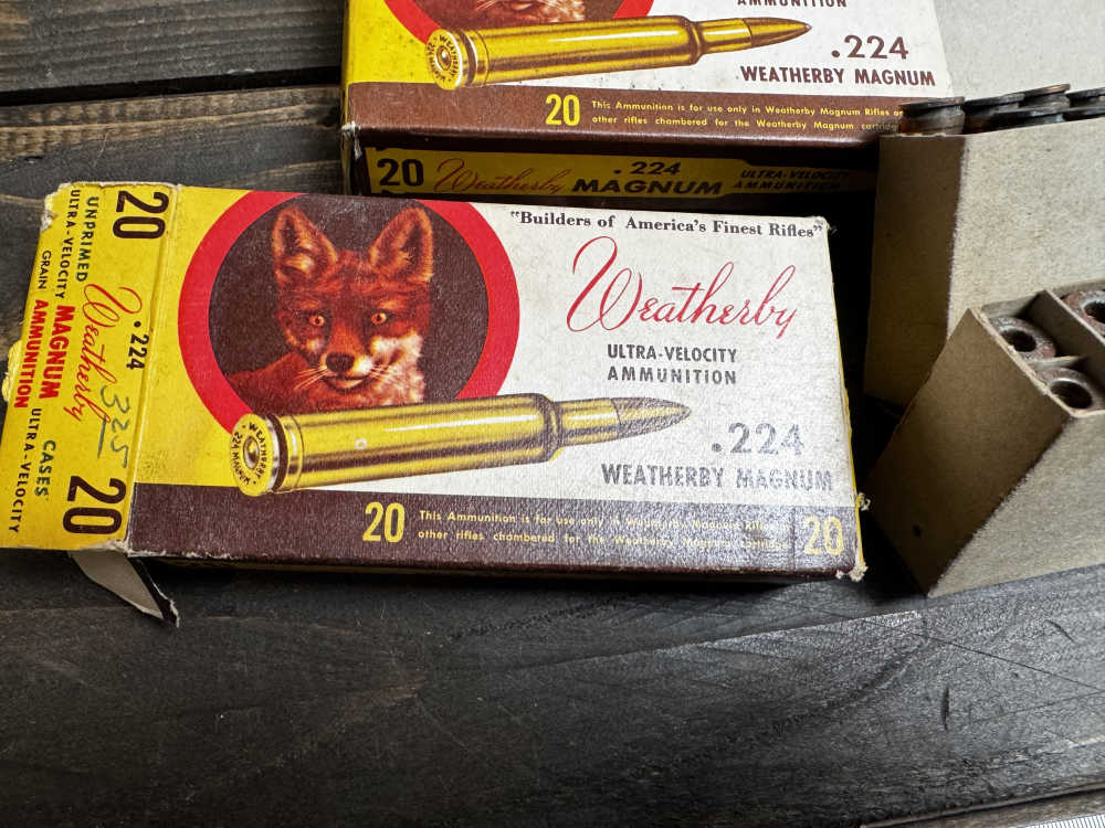 Weatherby .224 Magnum Fox Box Unprimed Brass Cases 224 Reloading 60 ...