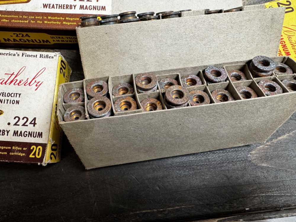 Weatherby .224 Magnum Fox Box Unprimed Brass Cases 224 Reloading 60 ...