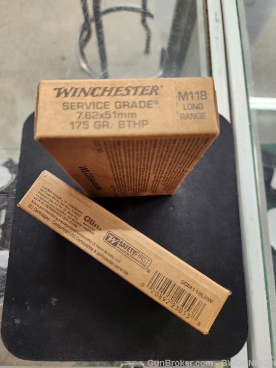 Winchester M118 LR Long Range Service Grade 7.62 NATO Ammo 175gr 2 ...